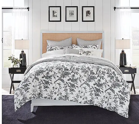 Laura Ashley Amberley Charcoal King Comforter S Am Bonus Set