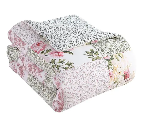 Laura Ashley Ailyn Red King Comforter Sham Bonu Set