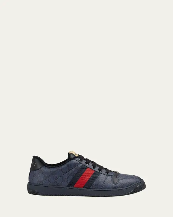 Gucci Screener Gg Canvas Sneakers - Dark Blue