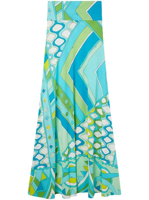 Emilio Pucci Vivara-print Maxi Skirt - Blue