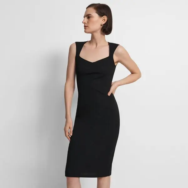 knee length leather dress Pilar Vegan Leather Tie-Front Dress Black / Regular / XS main image 1