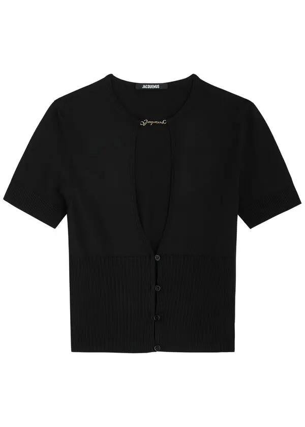 Jacquemus Le Haut Pralu Fine-Knit Top In Black 50% Off