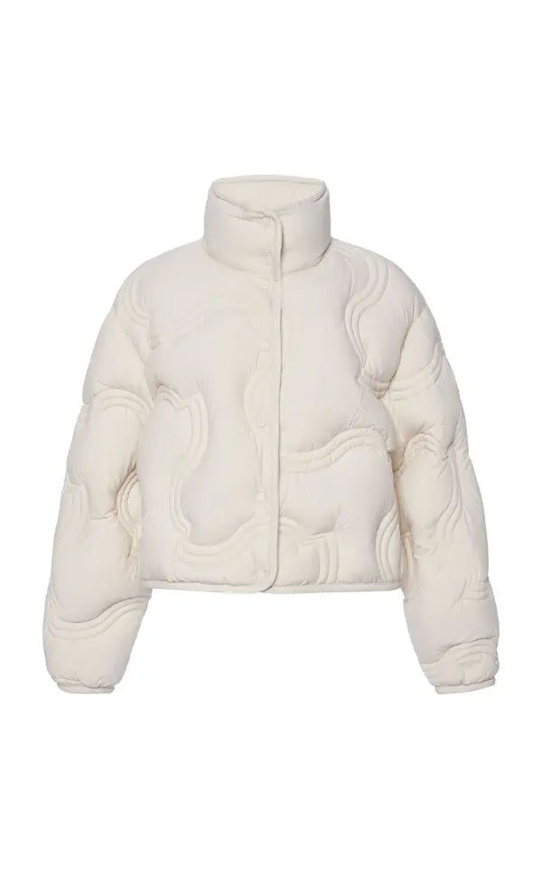 Moncler Beryl Embroidered Down Jacket - White