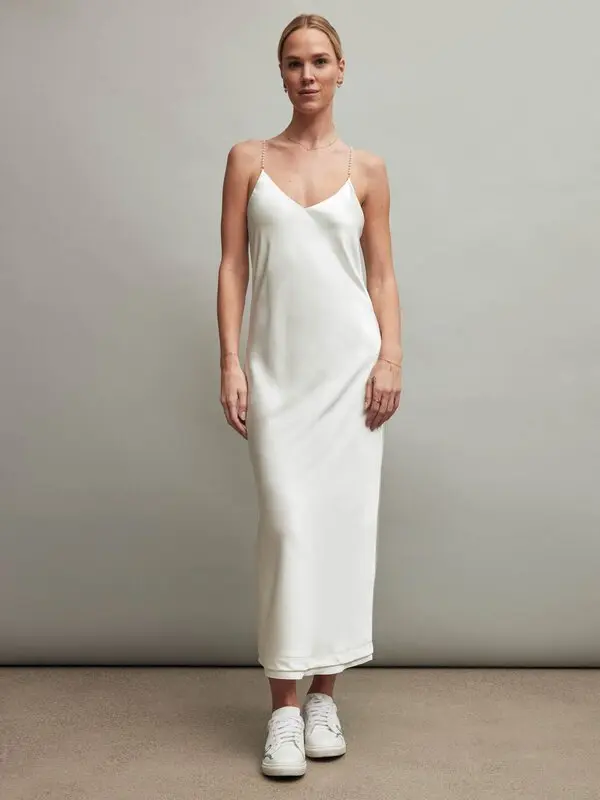 Carbon38 Satin Slip Dress - Ivory