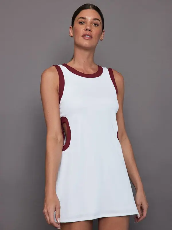 MICHI Aperture Dress - White/red