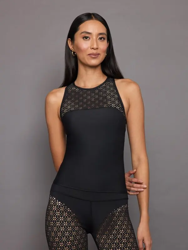 Carbon38 High Neck Laser Cut Tank