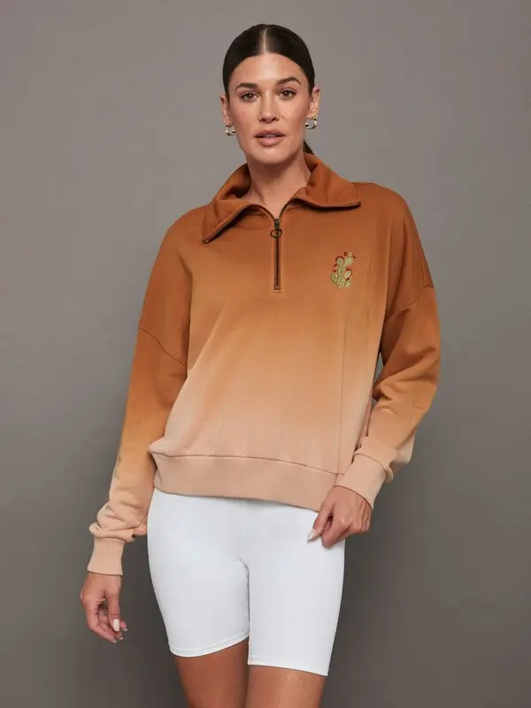 Carbon38 Ombre French Terry Half Zip