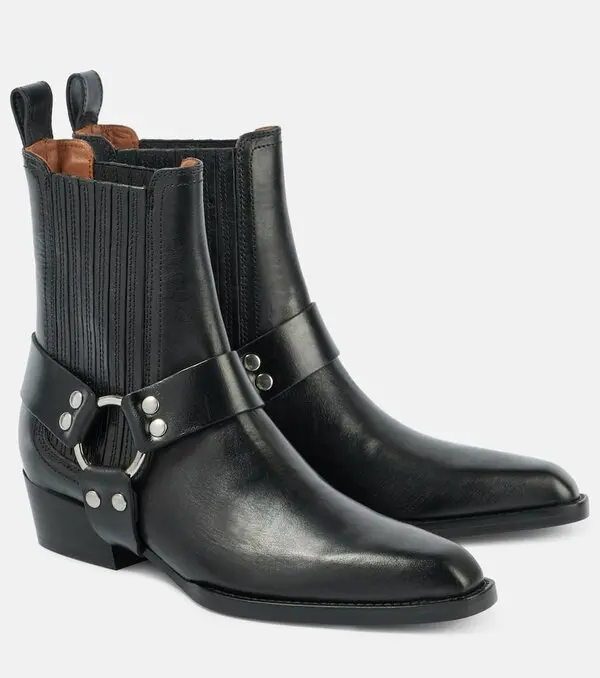 Paris Texas Helena Leather Ankle Boots - Black