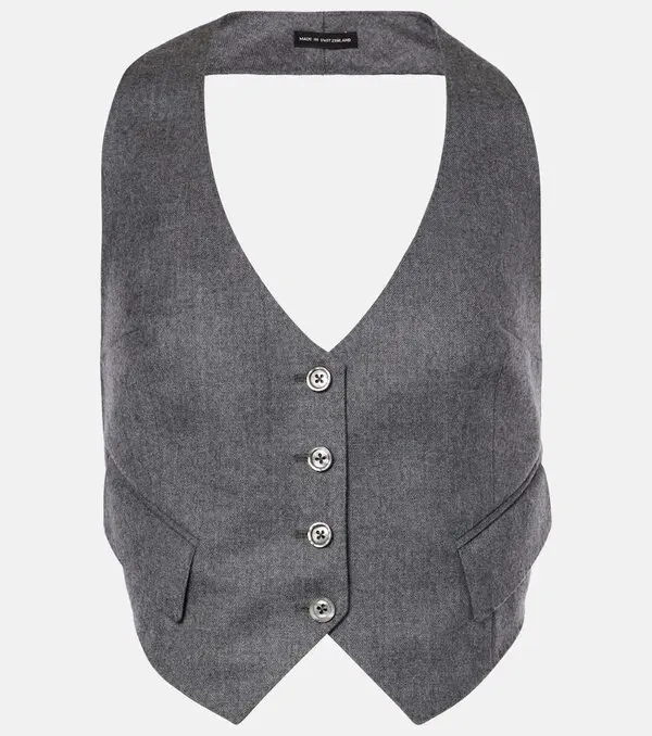 TOM FORD Wool Twill Vest - Grey