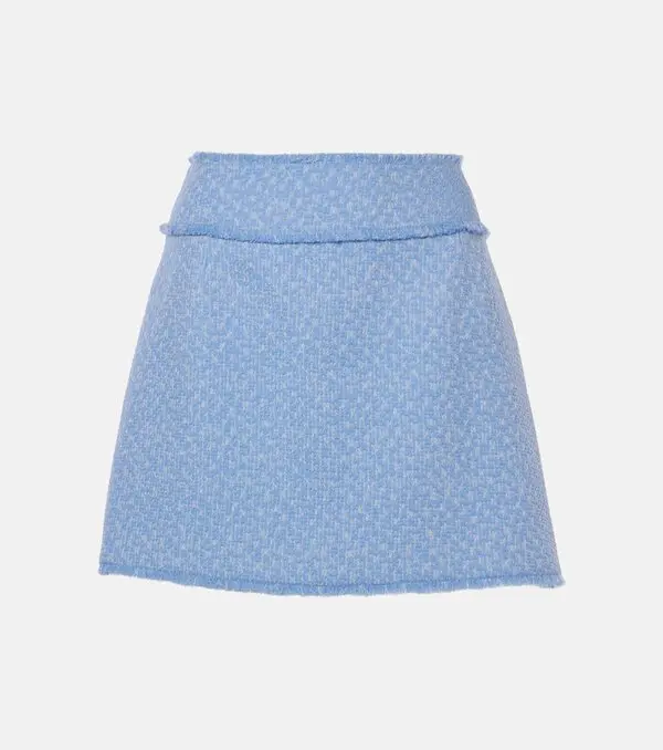 Dolce & Gabbana Wool-blend Tweed Miniskirt - Blue
