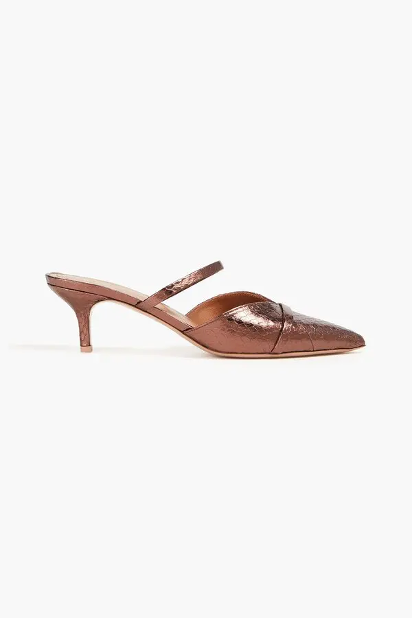 MALONE SOULIERS Frankie 45 Metallic Mules - Bronze