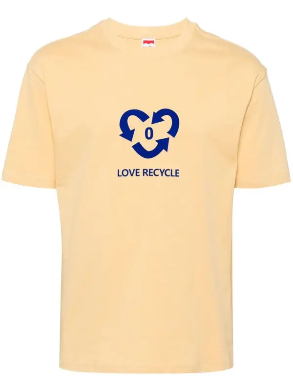 GROUND ZERO Slogan-print Cotton T-shirt - Yellow