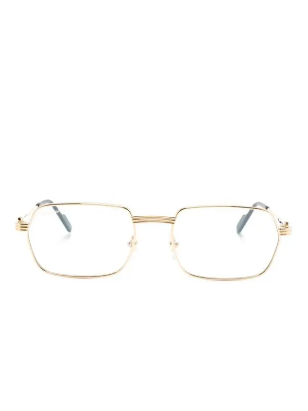 CARTIER Ribbed Rectangle-frame Glasses