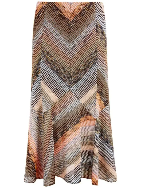 Missoni Patchwork-effect Lamé Midi Skirt