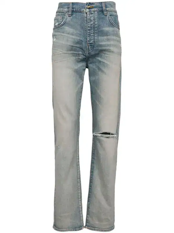 Amiri Slash Straight-Leg Jeans In Blue 56% Off Editorialist