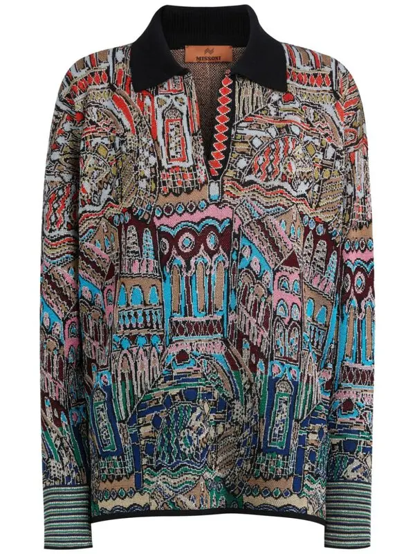Missoni Graphic-print Knitted Jumper - Red