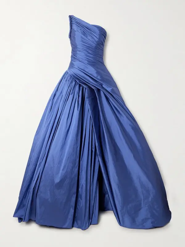 MARMAR HALIM One-shoulder Draped Taffeta Gown