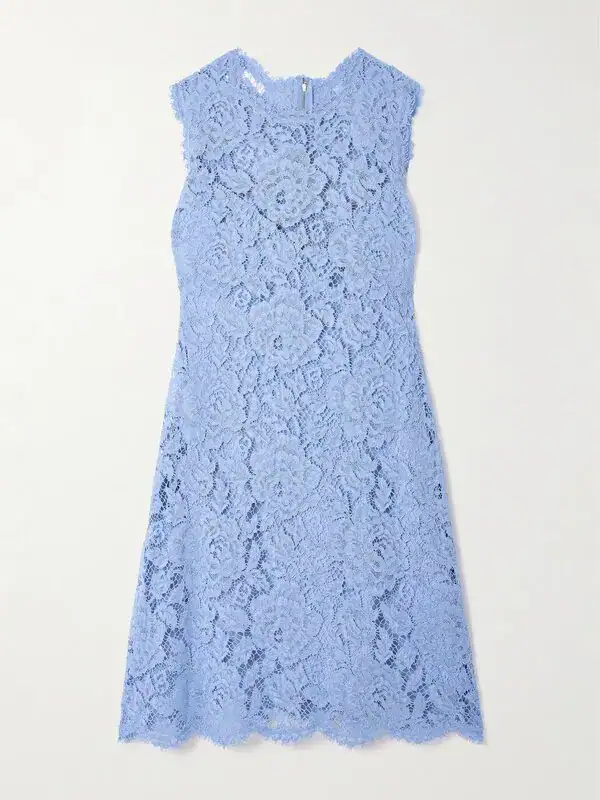 Dolce & Gabbana Corded Lace Mini Dress - Blue - 40% Off | Editorialist