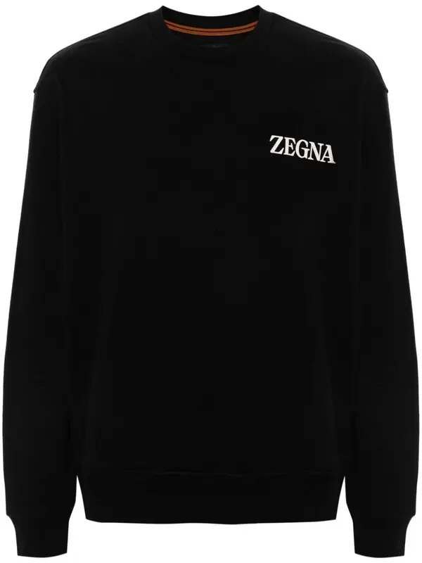 Zegna Logo-appliqué Sweatshirt - Black