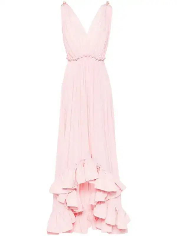 Lanvin Ruffled Gown Pink Editorialist