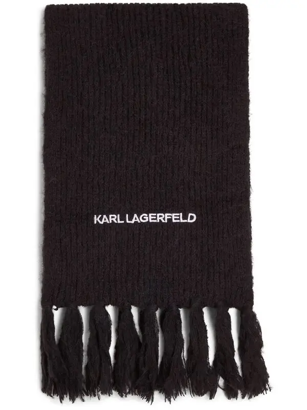 Karl Lagerfeld Essential Knitted Scarf - Black