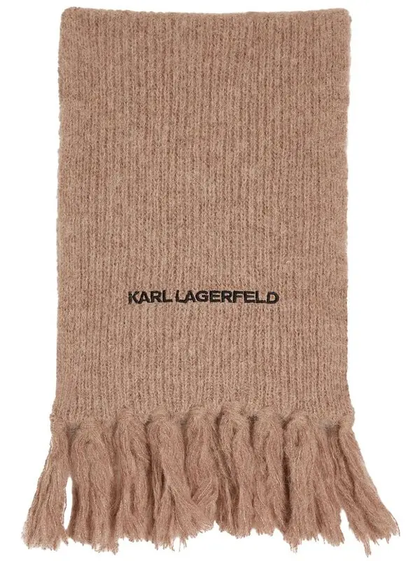 Karl Lagerfeld Essential Knitted Scarf - Neutrals