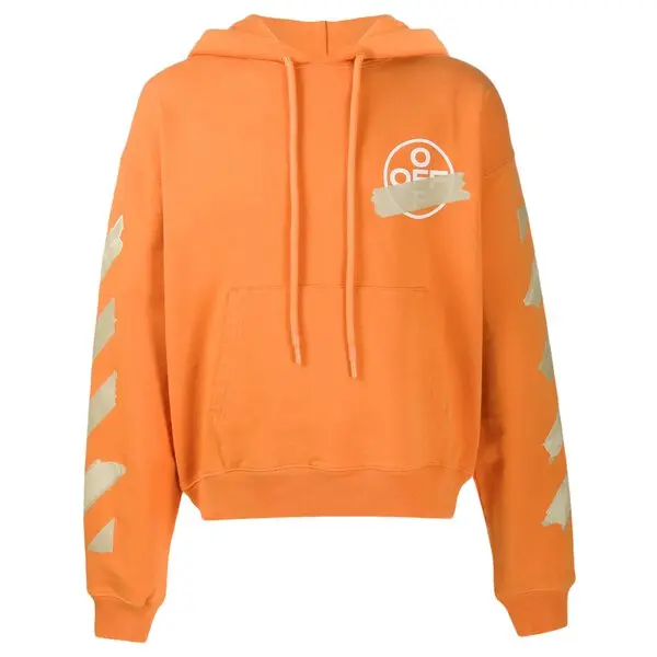 Off-White Tape Diag Arrows Hoodie - Orange/beige