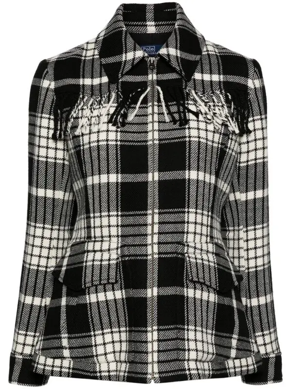 Ralph Lauren Fringe-trim Wool Jacket - Black