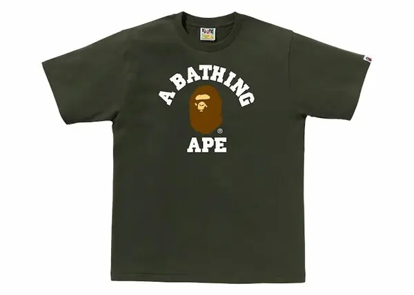BAPE College Tee Shirt - Olive Drab