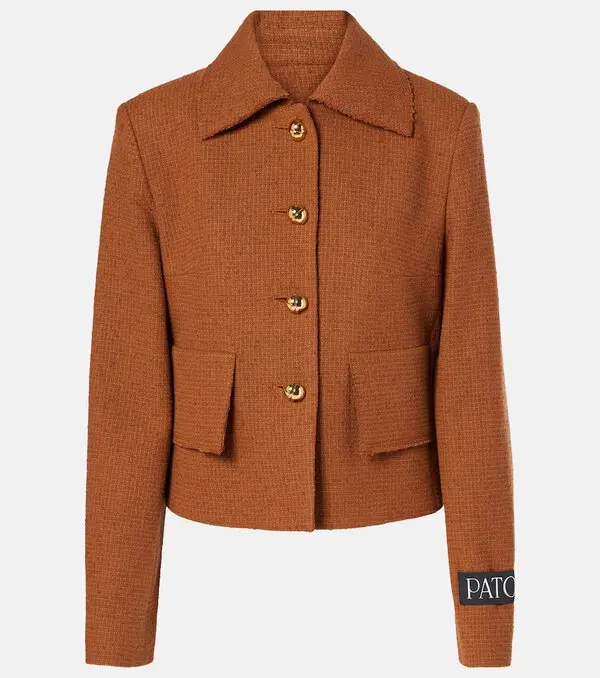 Patou Iconic Wool-blend Jacket - Brown