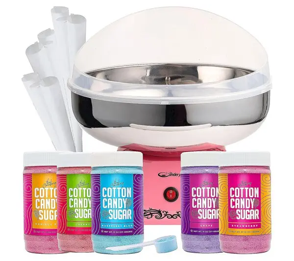 THE CANDERY Premium Cotton Candy Machine & 5 Su Gar Floss