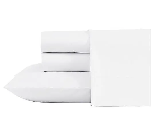 Laura Ashley Solid White Queen Sheet Set