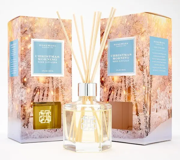 HOMEWORX BY SLATKIN + CO. As Is S/2 Christmas Reed Diffusers