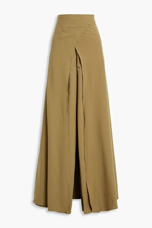 ANDREA IYAMAH Thema Layered Cotton-blend Wide-leg Pants