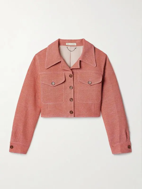 EMILIA WICKSTEAD Nics Cropped Cotton-blend Tweed Jacket