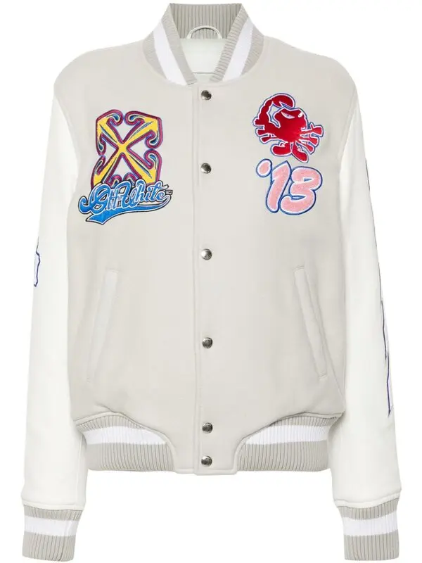 Off-White Varsity Bomber Jacket - Grey