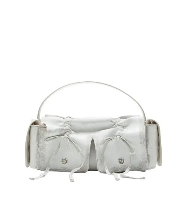 Acne Studios Multipocket Leather Tote Bag - White