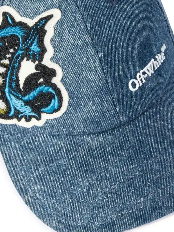 Off-White Appliqué Denim Cap In Blue - 46% Off | Editorialist display picture 1