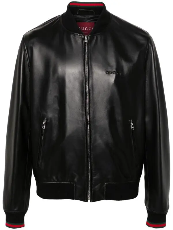 Gucci Logo-embroidered Bomber Jacket - Black