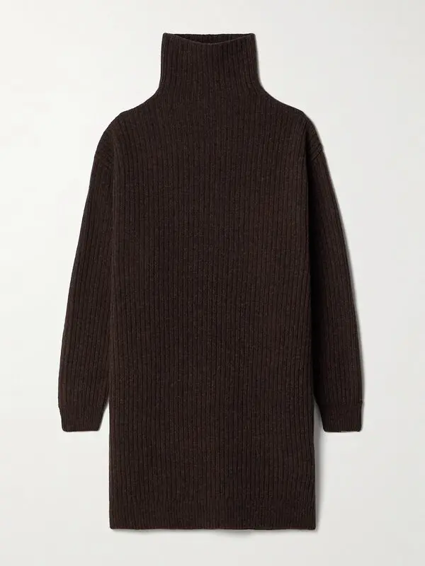 brown wool mini dress Pepper Brown silk-and-wool mini dress