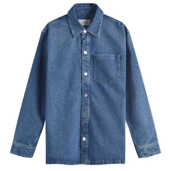 Ami Denim Adc Overshirt In Blue - 60% Off | Editorialist 
