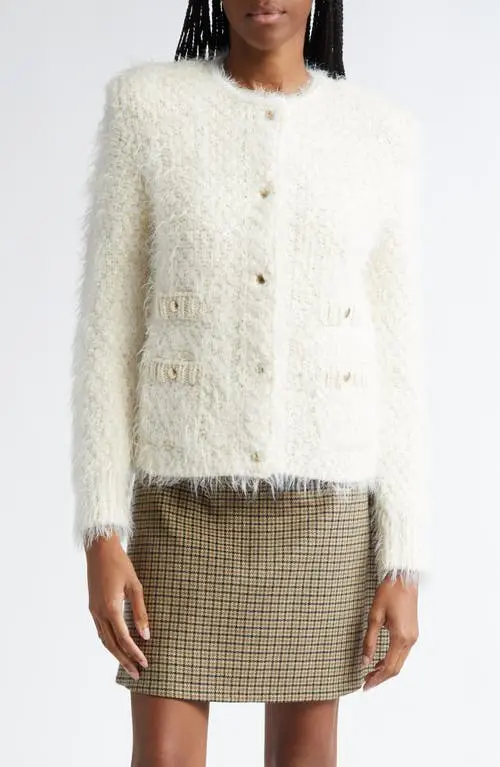 Moncler Wool Blend Knit & Quilted Down Cardigan