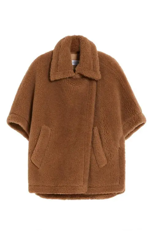 Max Mara Tebe Teddy Bear Cape - Camel
