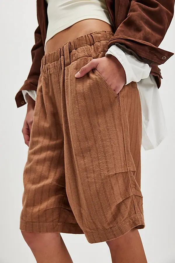 Free People Blakely Trouser Shorts - Neutral Combo