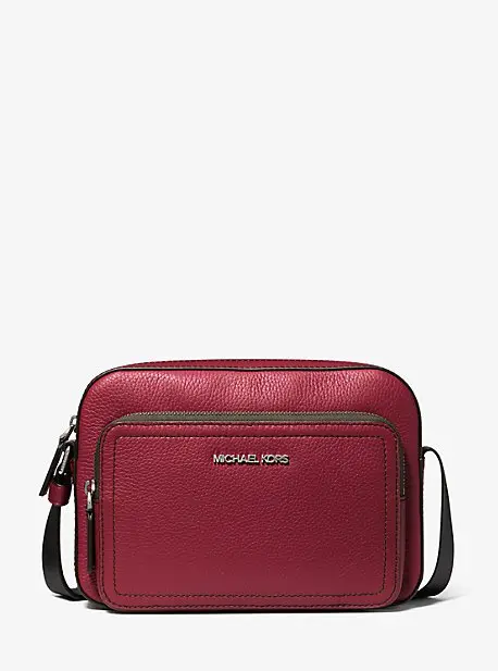 Michael Kors Cooper Pebbled Leather Utility Crossbody Bag - Red