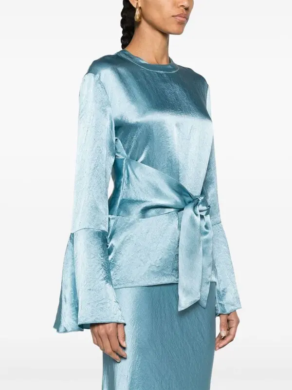 Nanushka Ilon Belted Blouse - Blue