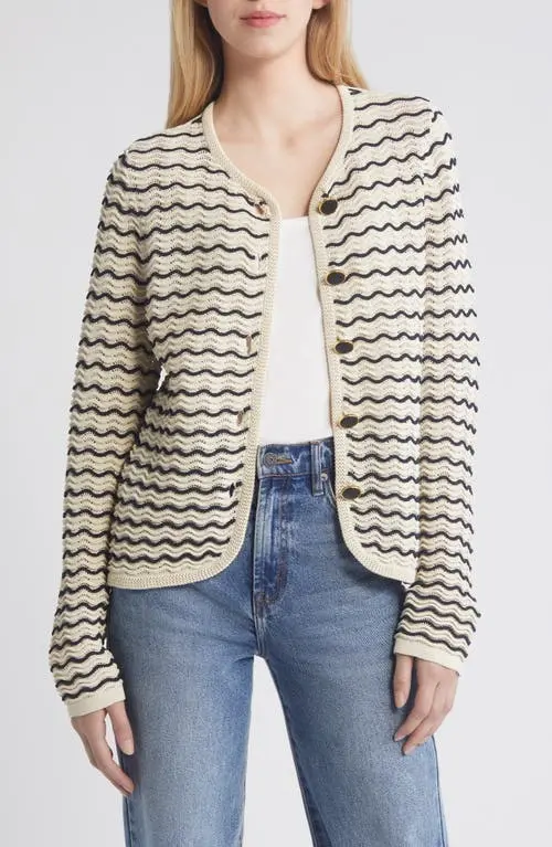Rag & Bone Elisa Striped Cotton-blend Cardigan