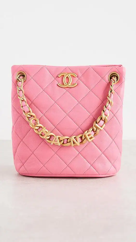Shopbop Chanel Matelasse Bucket Shoulder Bag Pink Editorialist