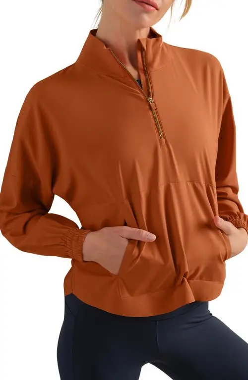 RHONE Mirage Water-repellent Half-zip Jacket - Copper Rust