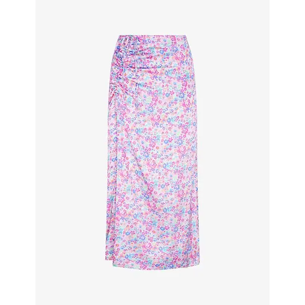 Omnes Madelyn Floral-Print High-Rise Recycled-Polyester Midi Skirt